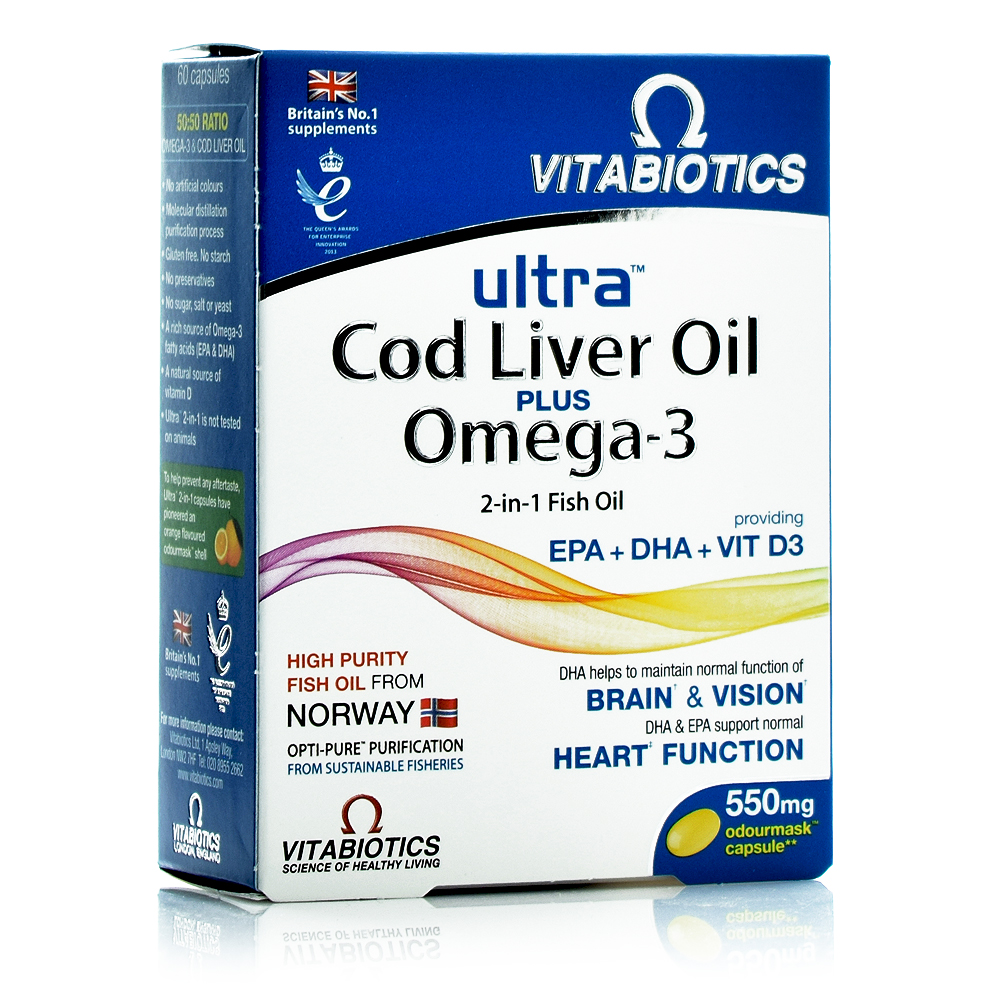 VITABIOTICS Ultra 2 in 1 Cod Liver Oil 60caps | Gea Pharmacy