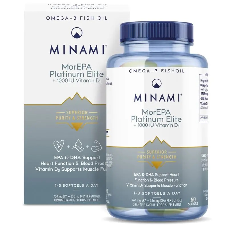 MINAMI MorEPA Platinum Elite, 1100 mg Ω-3 + 1000IU Vitamin D3 ...