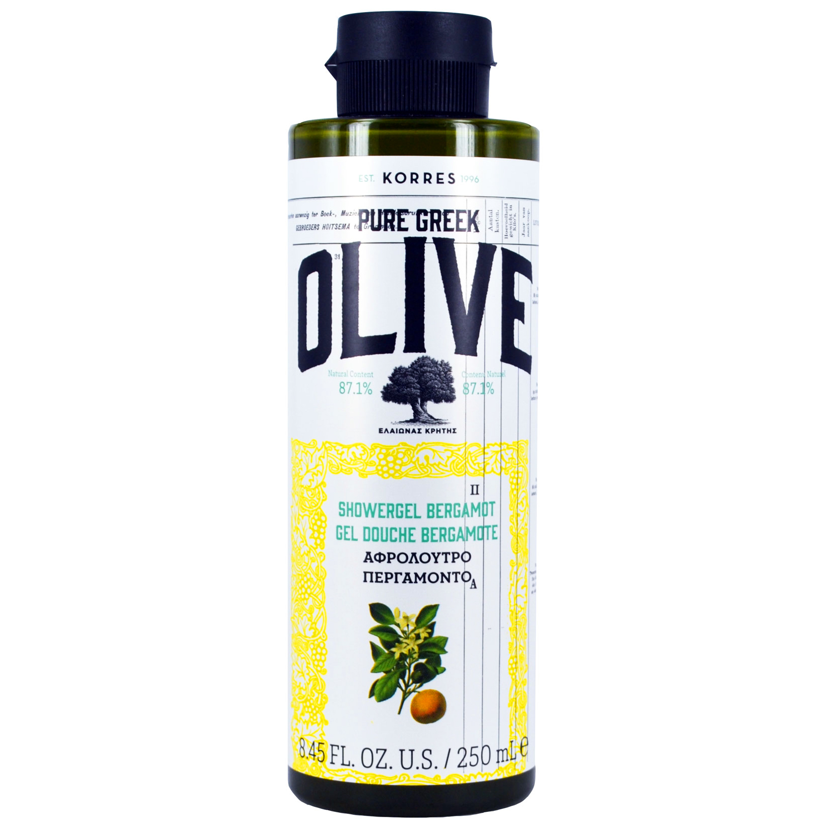 KORRES Pure Greek Olive Αφρόλουτρο Περγαμόντο 250ml | Gea Pharmacy