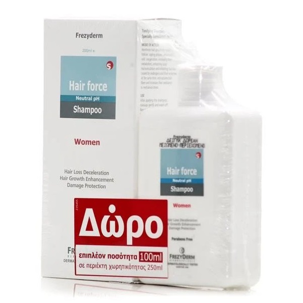 FREZYDERM Hair Force Shampoo Women, Δυναμωτικό Σαμπουάν για Γυναίκες ...